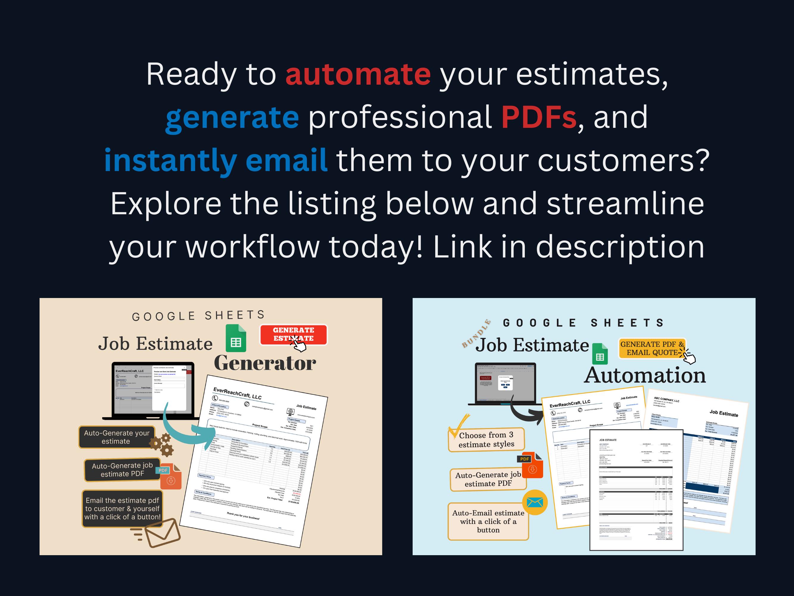 Job Estimate Template, Bid Template, Construction Proposal, Scope of ...