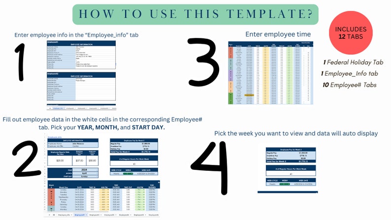 Payroll Bundle, Employee Timesheet, Employee Scheduling Tool, Staff ...