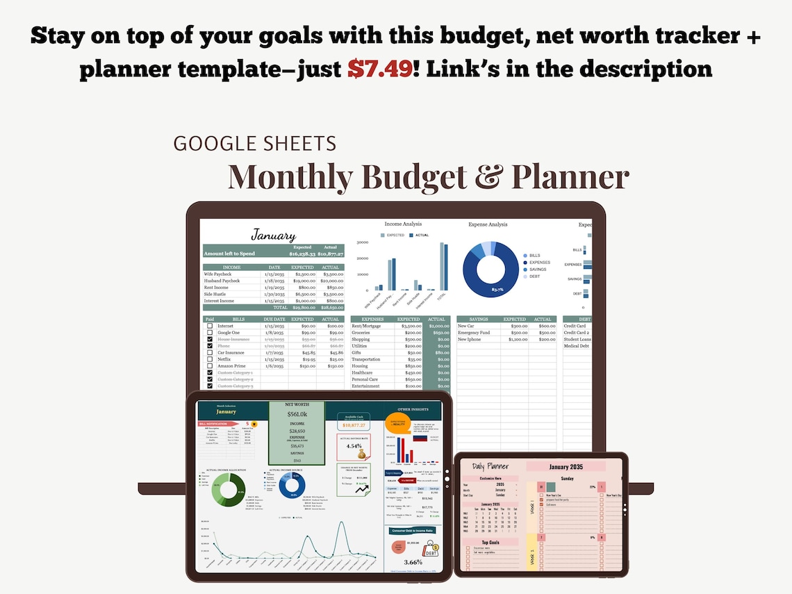Personal Financial Statement Template: Net Worth Tracker (excel ...
