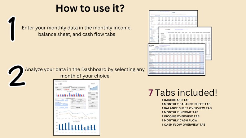 Financial Dashboard, Balance Sheet, Income Statement, Cashflow ...