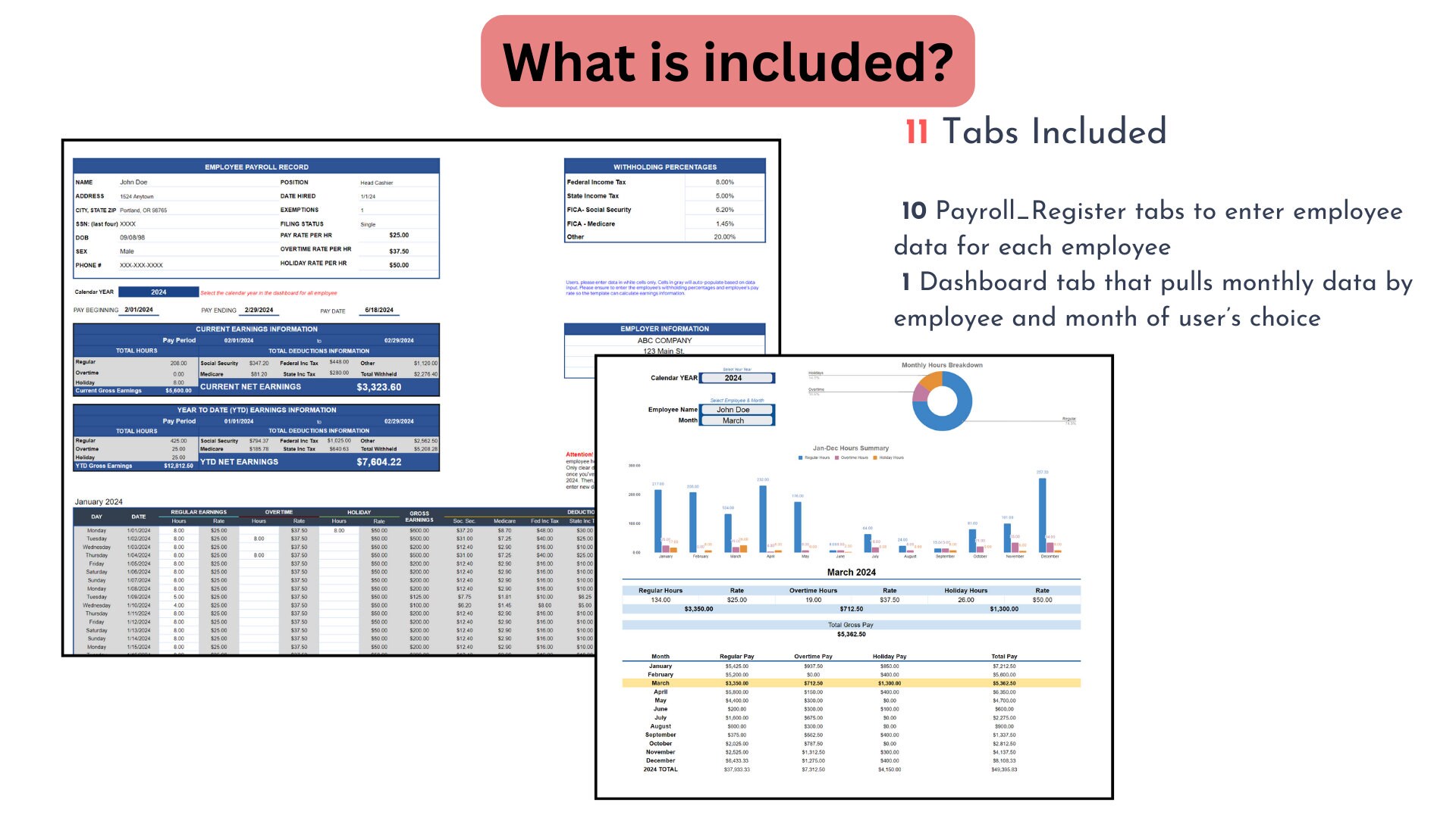 Payroll Calculator, YTD Pay, Current Net Pay, Payroll Dashboard ...