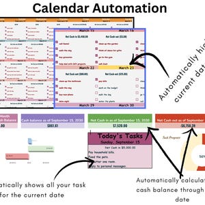 Dynamic Cash Flow Calendar: Cashflow and Task Tracker (google Sheets ...