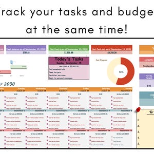 Dynamic Cash Flow Calendar: Cashflow and Task Tracker (google Sheets ...
