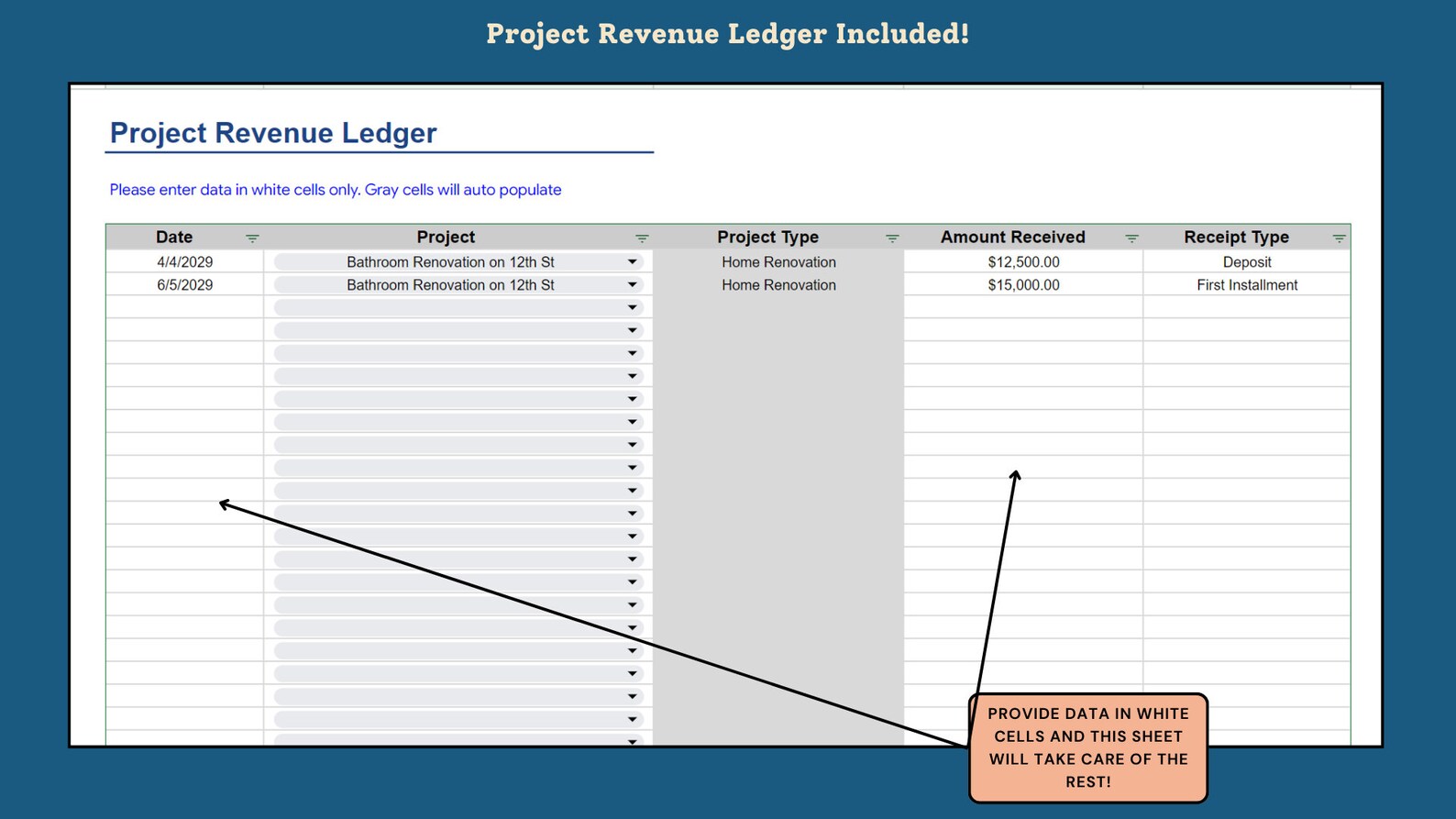 Project Cost Tracker, Project Management, Project Profit and Expense ...
