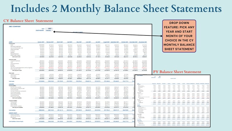 Balance Sheet Template, Balance Sheet Comparison, Year Over Year ...