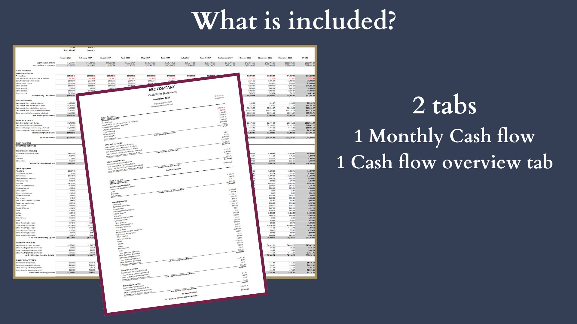 Monthly Cash Flow Statement Template: Small Business Report - Etsy