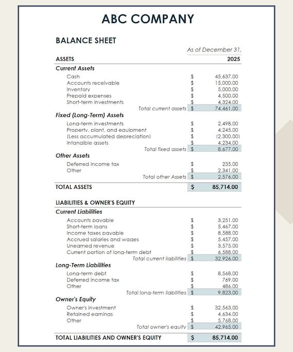 Plantilla Sencilla De Balance Personal 40 Excel Personal Balance Sheet