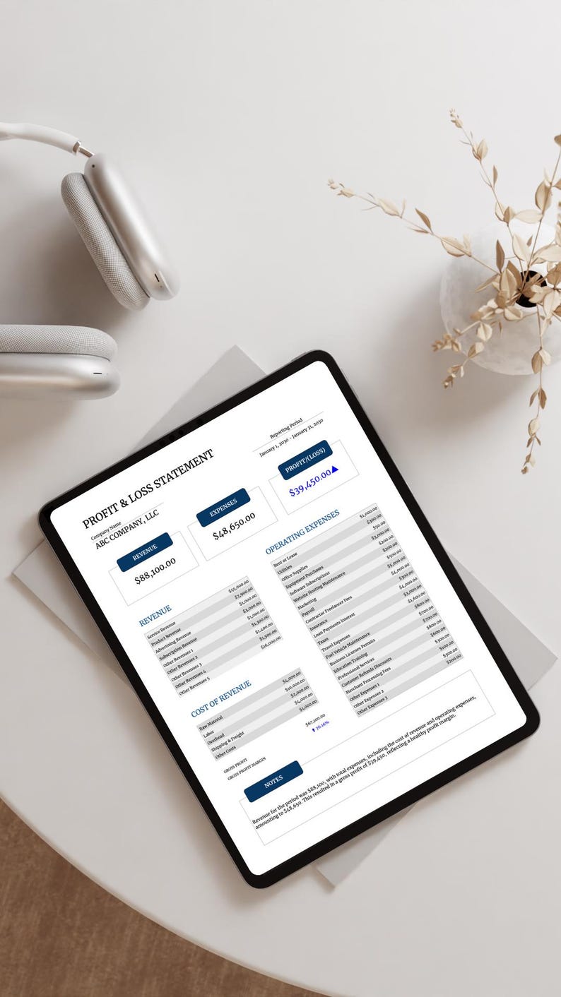 Profit and Loss Statement Template: Small Business (google Sheets ...