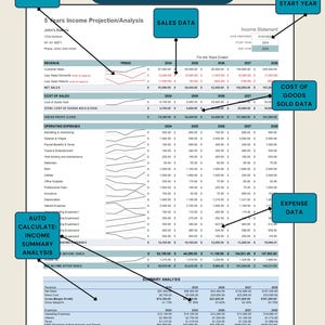 Pro Forma Income Statement Template | 5-year Income & Expense Analysis ...