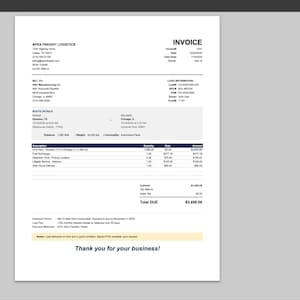 Trucking Invoice Template for Owner Operators & Freight Carriers (excel ...