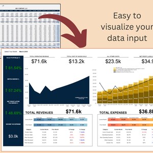 Monthly Profit and Loss Dashboard: Income Statement Analysis - Etsy
