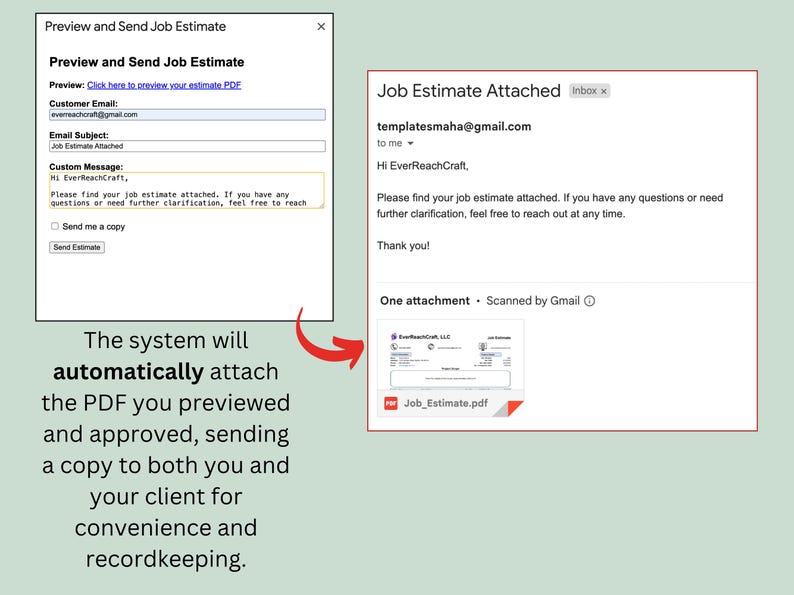 Job Estimate Template: PDF & Email Automation With Logo - Etsy