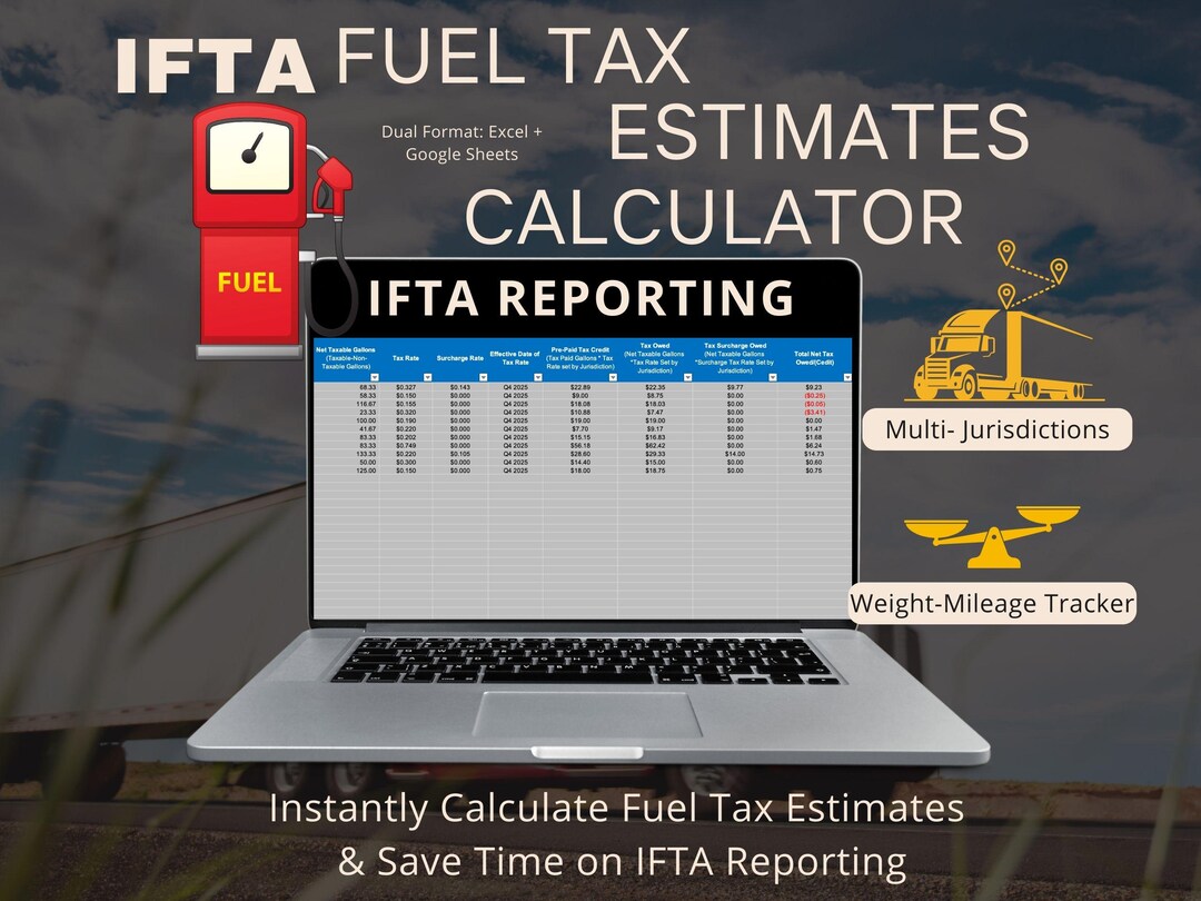 IFTA Fuel Tax Calculator | Trucking Spreadsheet Template - Etsy