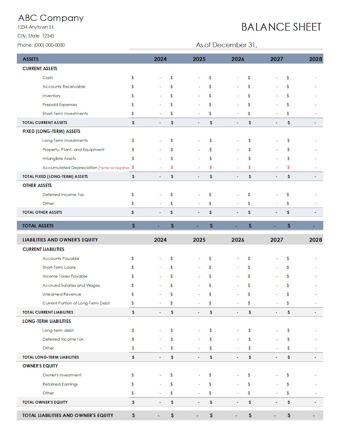 Balance Sheet, Balance Sheet Template, Simple Balance Sheet, Small ...