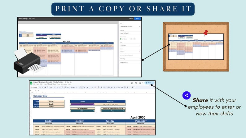 Employee Schedule Template, Staff Schedule Template, Employee Shift ...