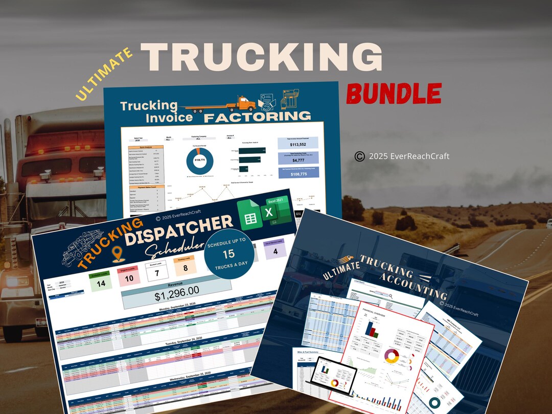 Ultimate Trucking Bundle Spreadsheet, Profit and Loss, Accounting ...