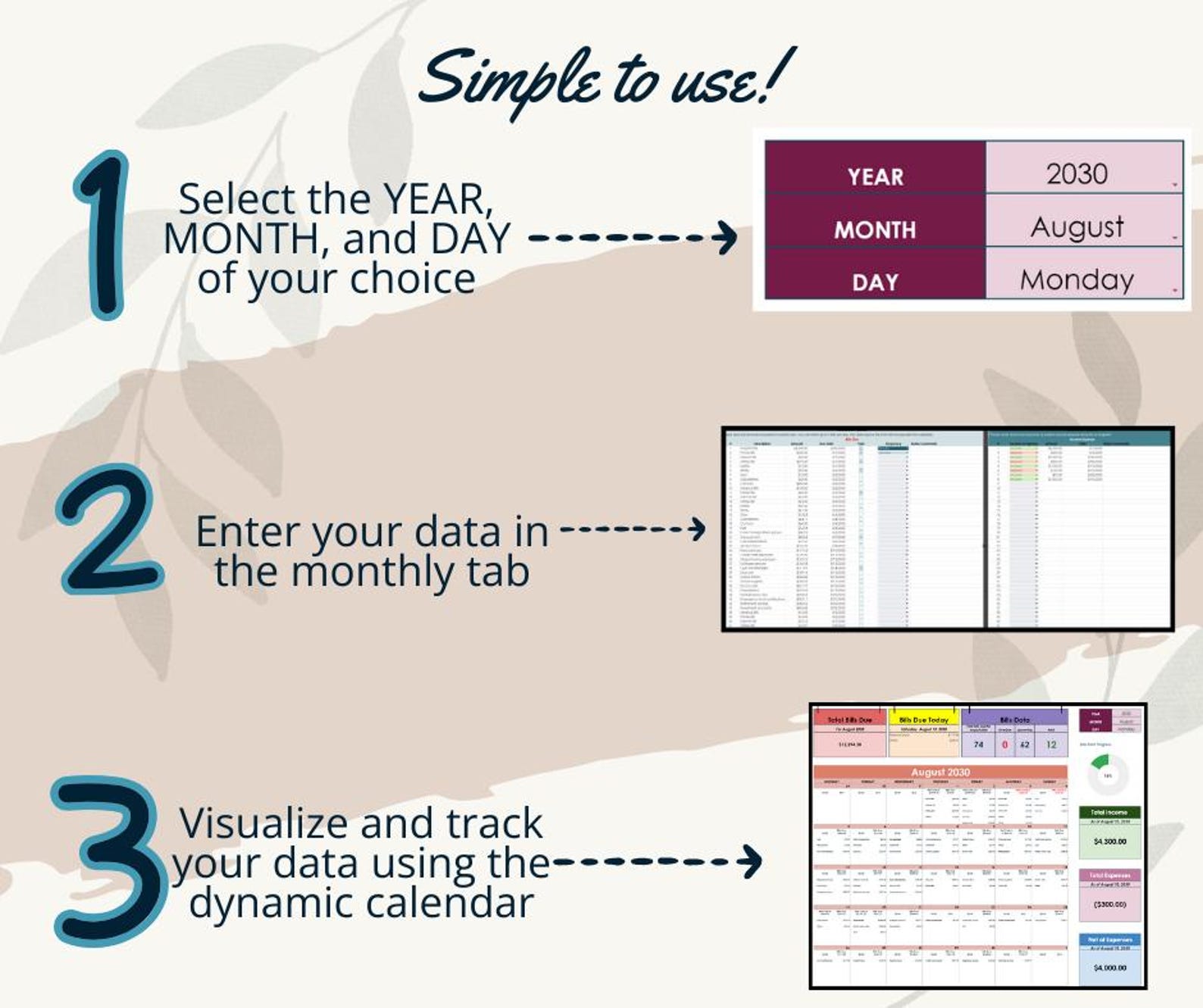 Cashflow Calendar, Bill Tracker, Smart Calendar, Monthly Bill Planner ...