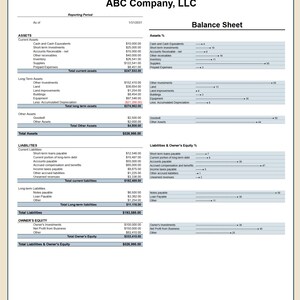 Small Business Balance Sheet Template: Financial Statement (google ...