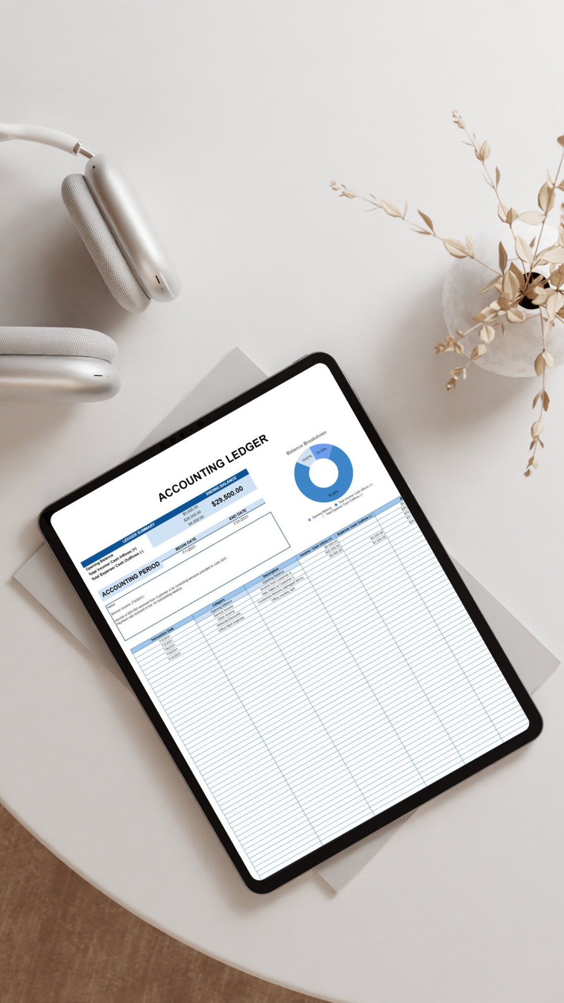 Accounting Ledger, Monthly Business Transactions Tracker, Bookkeeping ...