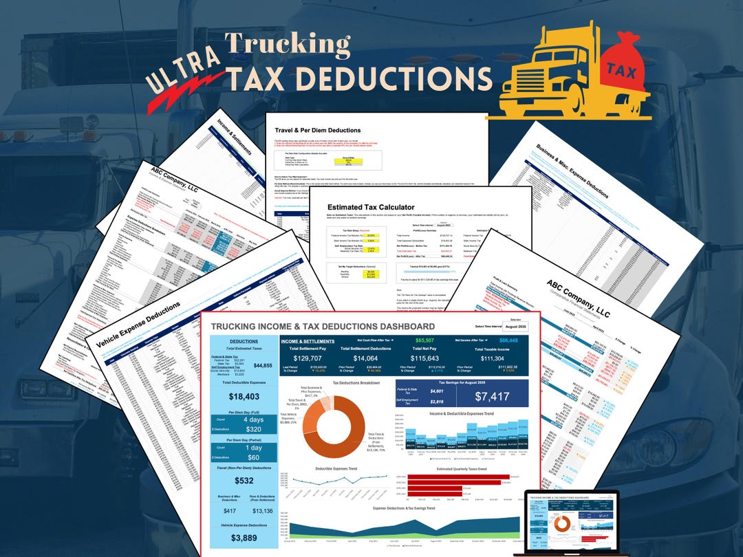 Trucking Tax Deductions Spreadsheet for Owner-operators and Truck ...