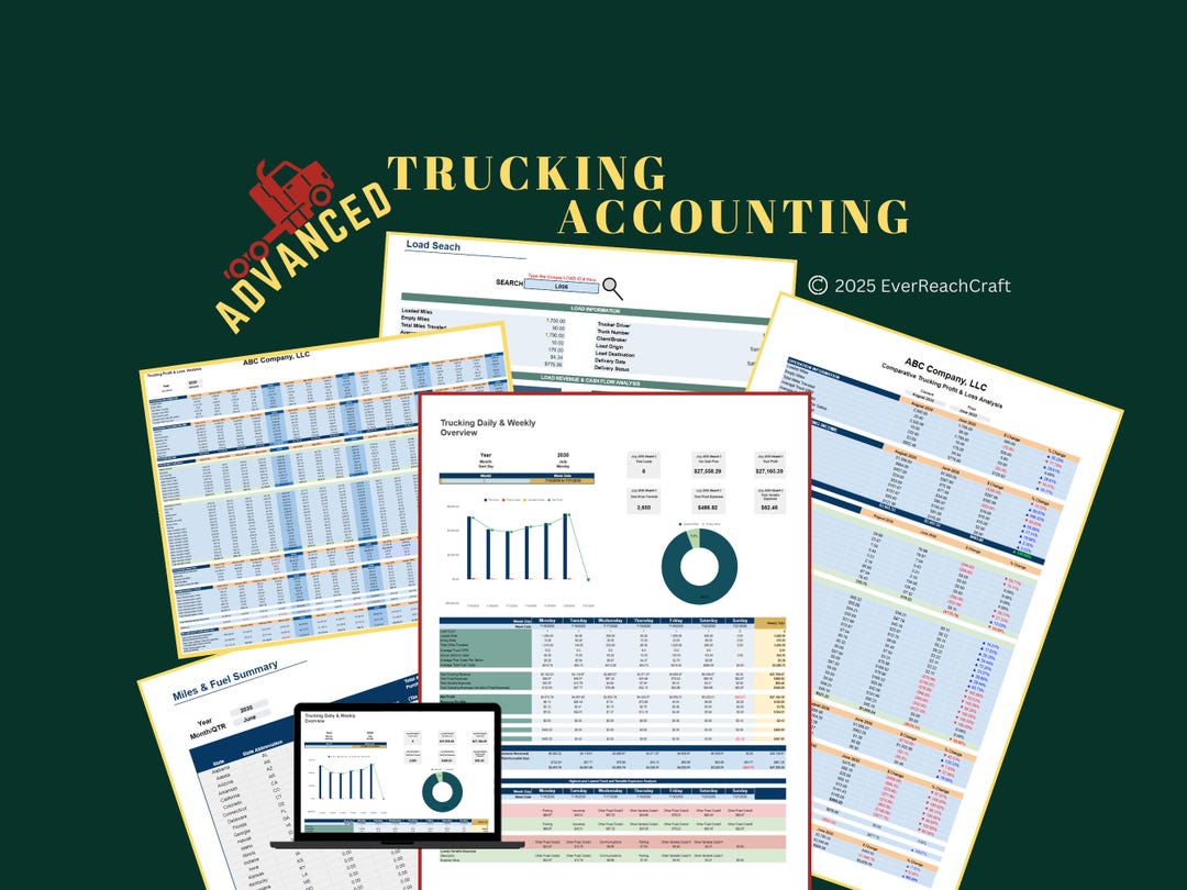 Advanced Trucker Spreadsheet: Accounting, Income & Expense - Etsy