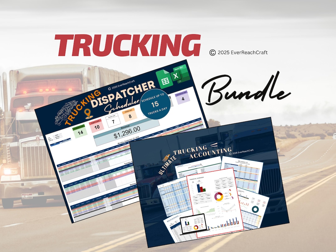 Trucking Spreadsheet Bundle: Profit and Loss, Accounting, Dispatch Tool ...