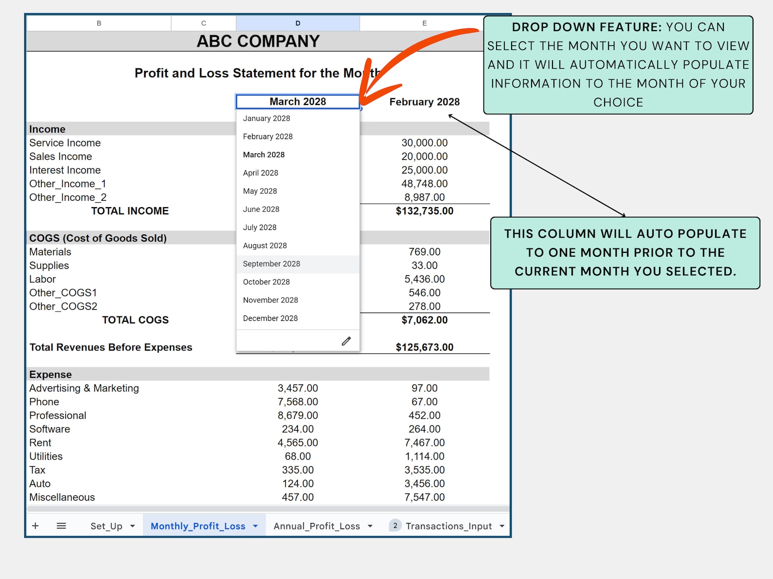 Financial Statements Bundle, Income Statement, Balance Sheet, Profit ...