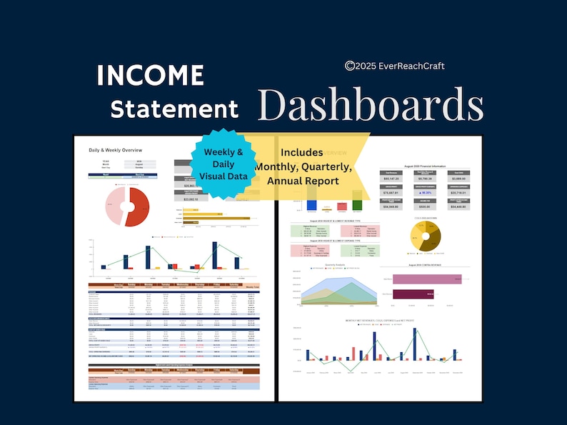 Ultimate Income Statement Dashboards, Daily and Weekly Dashboard ...