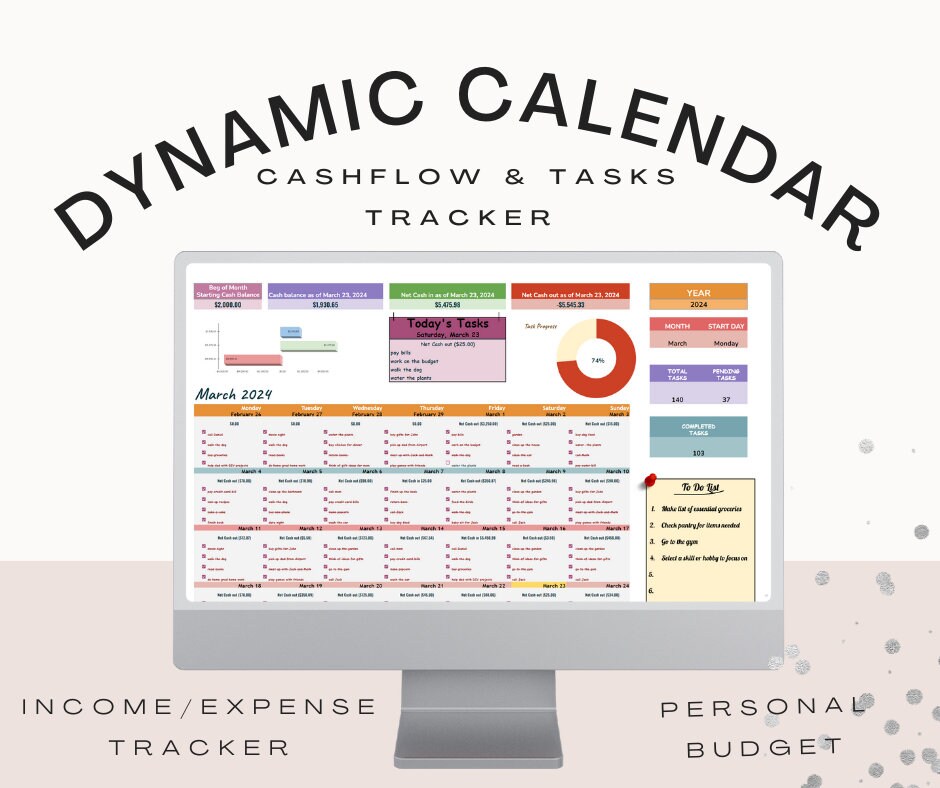 Smart Calendar, Cashflow Calendar, Task Tracker, Smart Digital ...