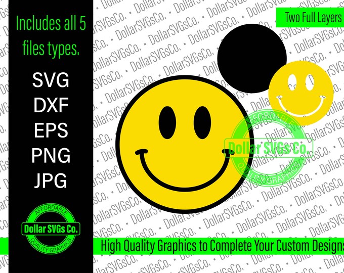 Smiley Face SVG, Happy Face SVG, Smile SVG, Yellow Smiley Svg, Emoji ...