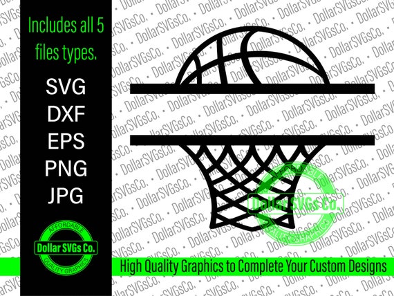 Basketball Net Split Svg Basketball Net Split Monogram Svg | Etsy