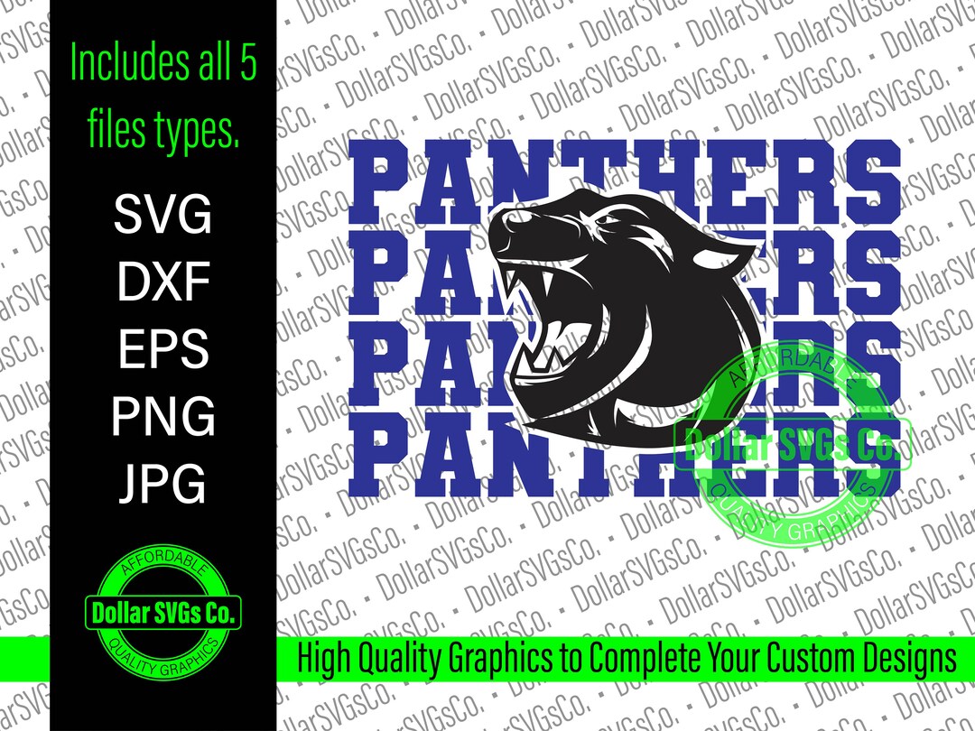Panthers Square Svg Panthers Mascot Svg Panther Head Svg - Etsy