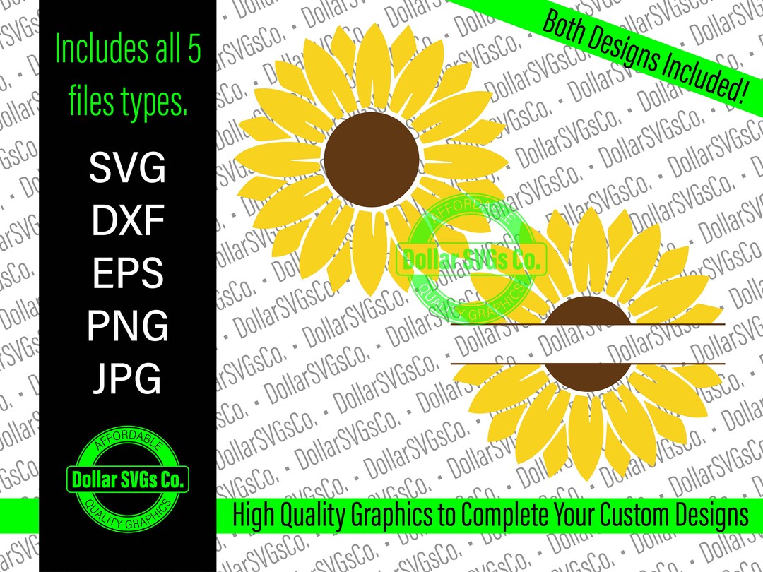 Sunflower svg / Sunflower Bundle svg / Split Sunflower svg / - Etsy México