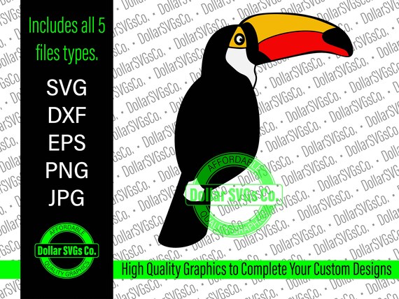 Toucan Svg Toucan Clipart Svg toucan Silhouette Tropical - Etsy