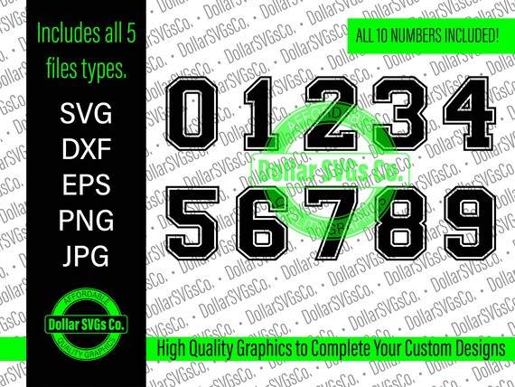 Sports Jersey Numbers Svg Varsity Font Svg College Font - Etsy