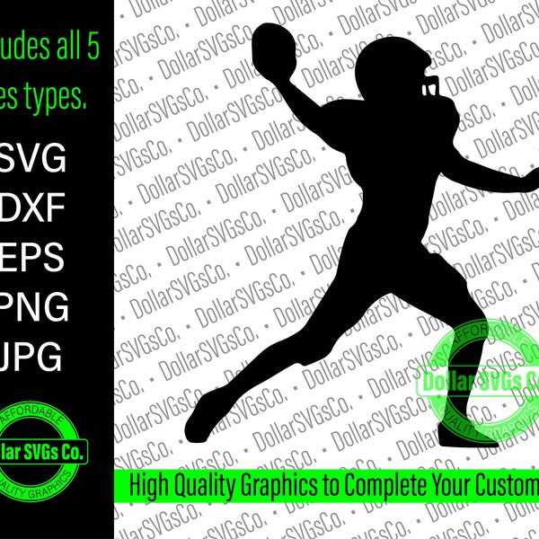 Quarterback Silhouette - Etsy