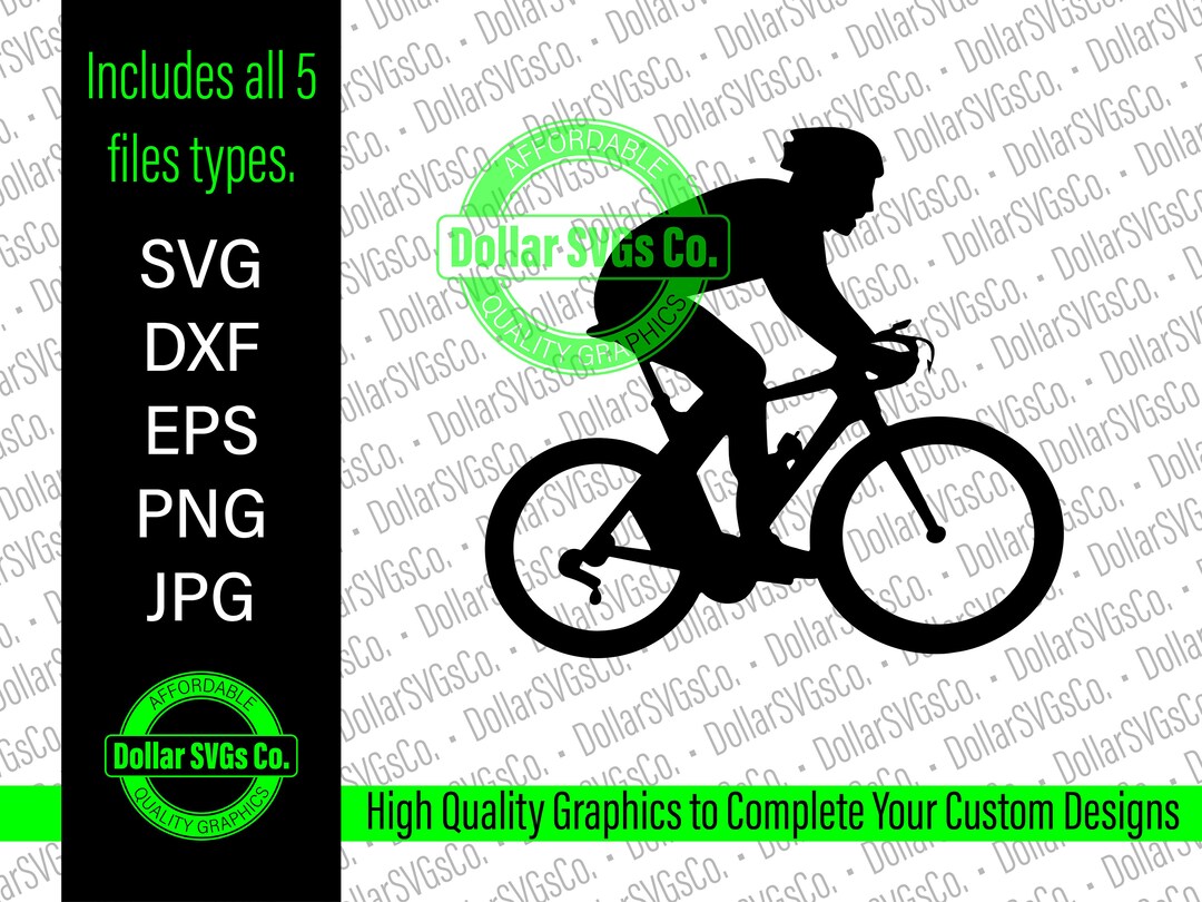 Cyclist SVG | Bicycle Svg | Man on Bike SVG | Mountain Bike Svg | Bike ...