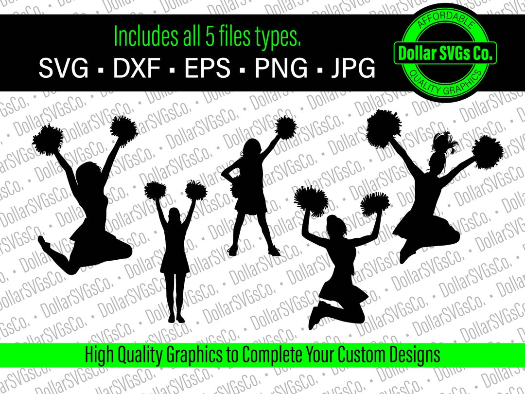 Cheer Silhouette Bundle SVG | Cheerleading Silhouette SVG | Cheer Squad ...