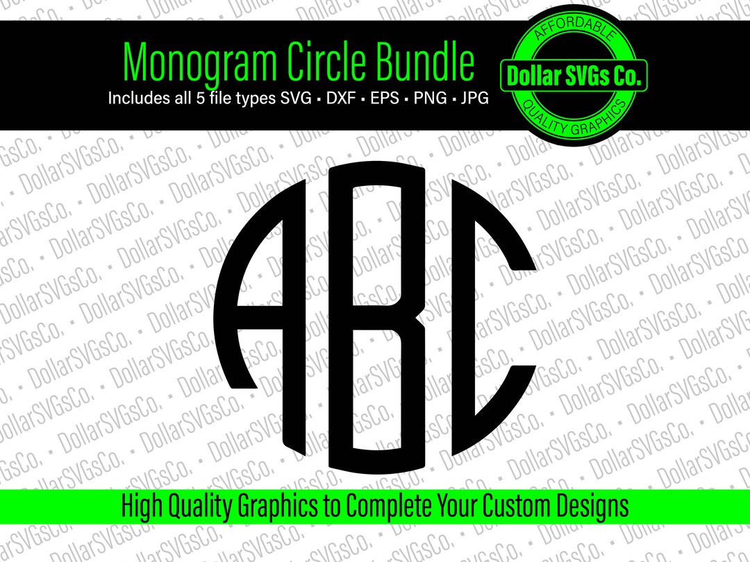 Circle Monogram Font SVG | Monogram Bundle Svg Bundle | Circle Monogram Set Svg | Instant ...