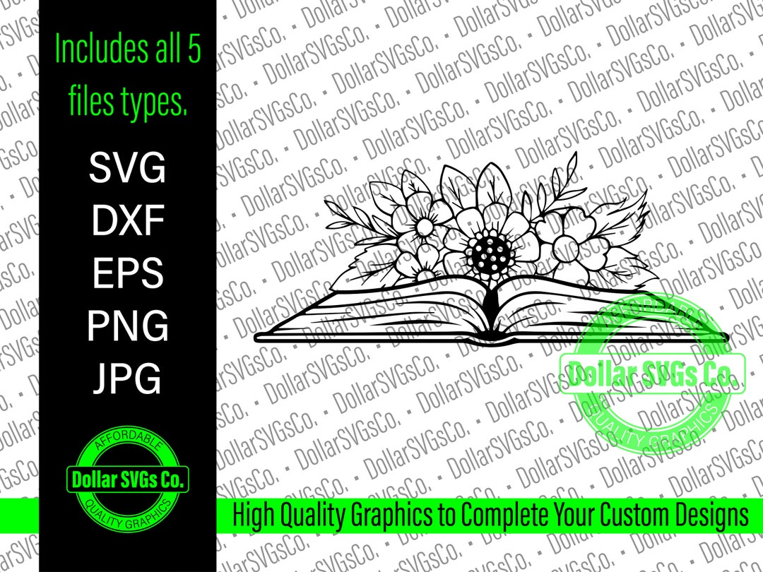 Book Flowers Svg Book Svg Bookmark Svg Reading Svg - Etsy