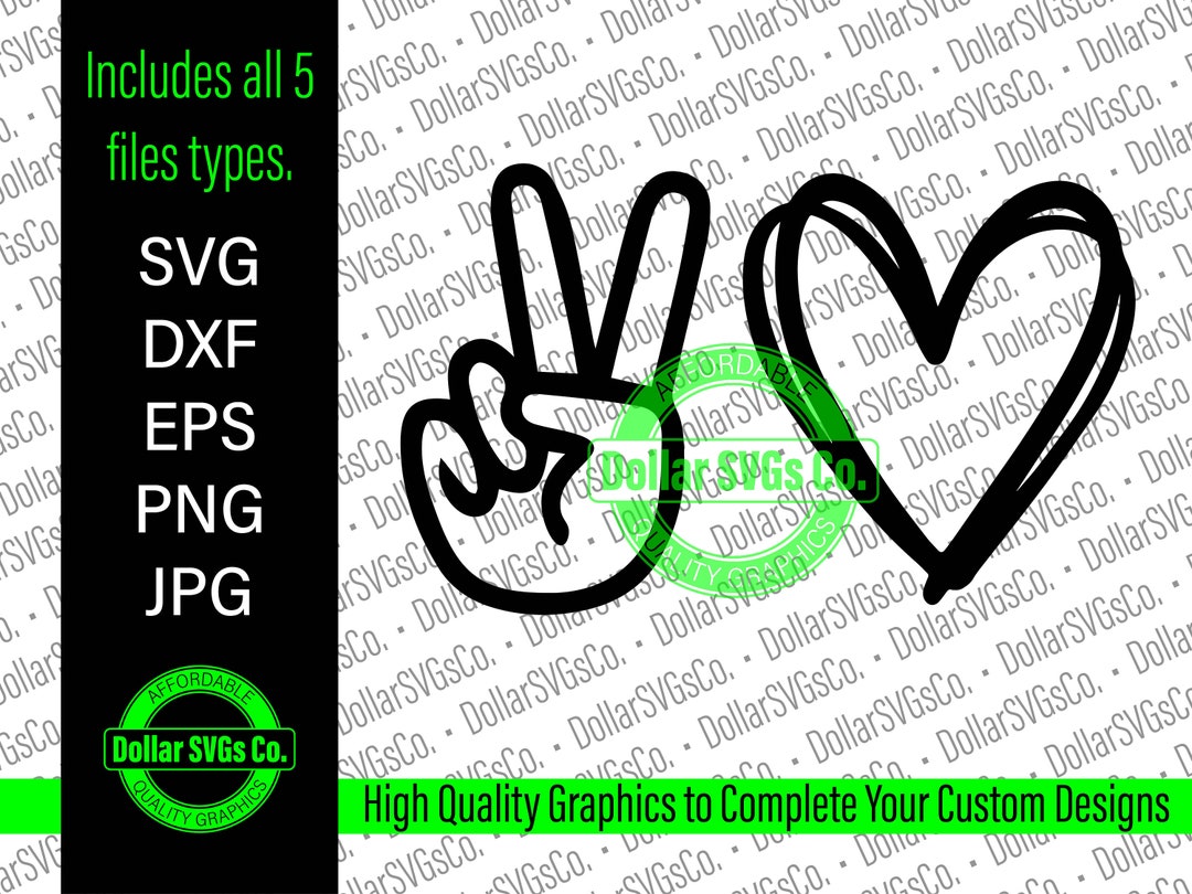 Peace and Love Svg Peace Sign Svg Peace Peace Hand Svg Kindness Svg ...