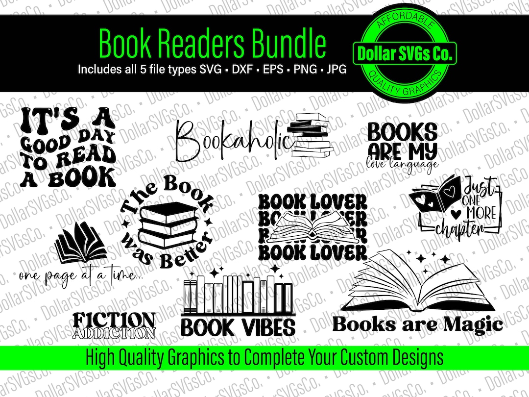 Book Readers Bundle SVG | Open Book SVG | Book SVG | Book Silhouette ...