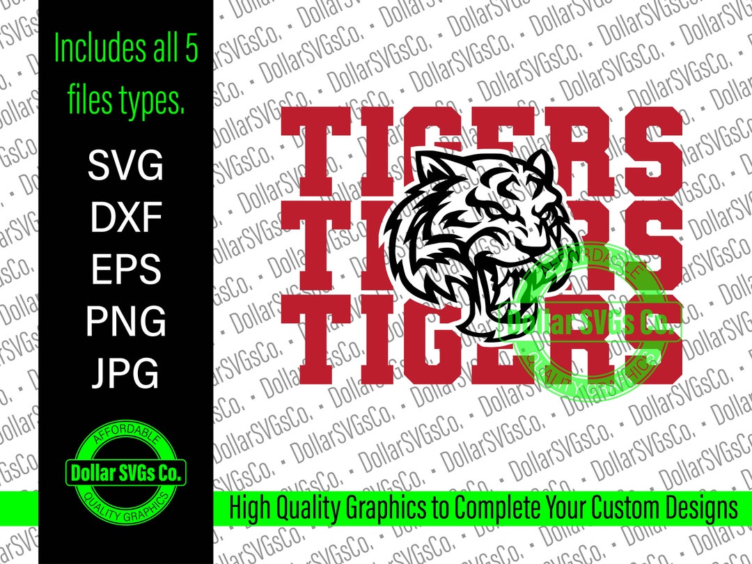 Tigers Square Svg Tiger Tiger Head Svg Tiger Silhouette Tigers Mascot ...
