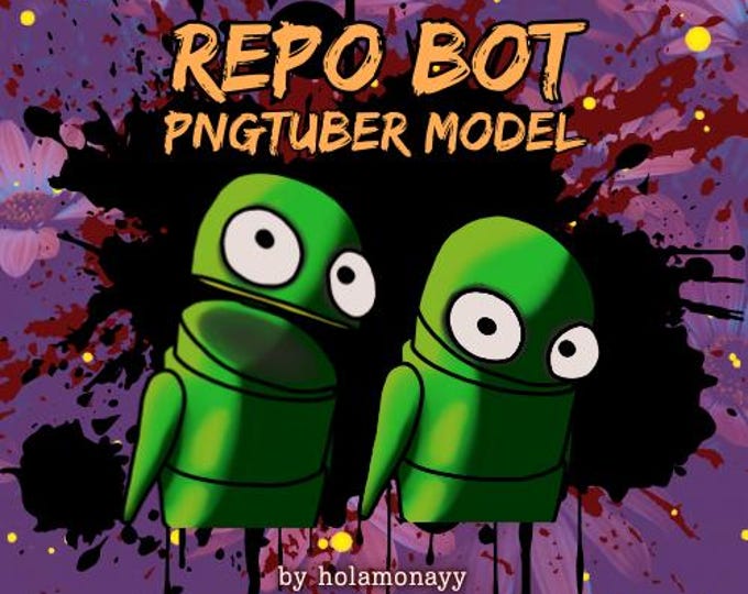 Animated Green REPO Pngtuber / Giftuber | 4 Expressions, Ready-to-use ...