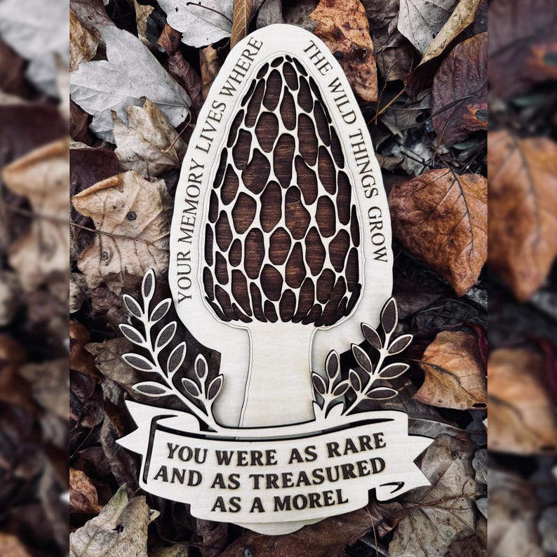Handmade Wooden Morel Mushroom Memorial Plaque: Rustic Sympathy Gift - Etsy