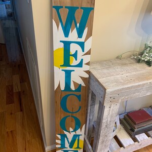 Daisy Welcome Sign/ Wood Flower Sign/ Welcome Sign/ Porch Welcome Sign ...