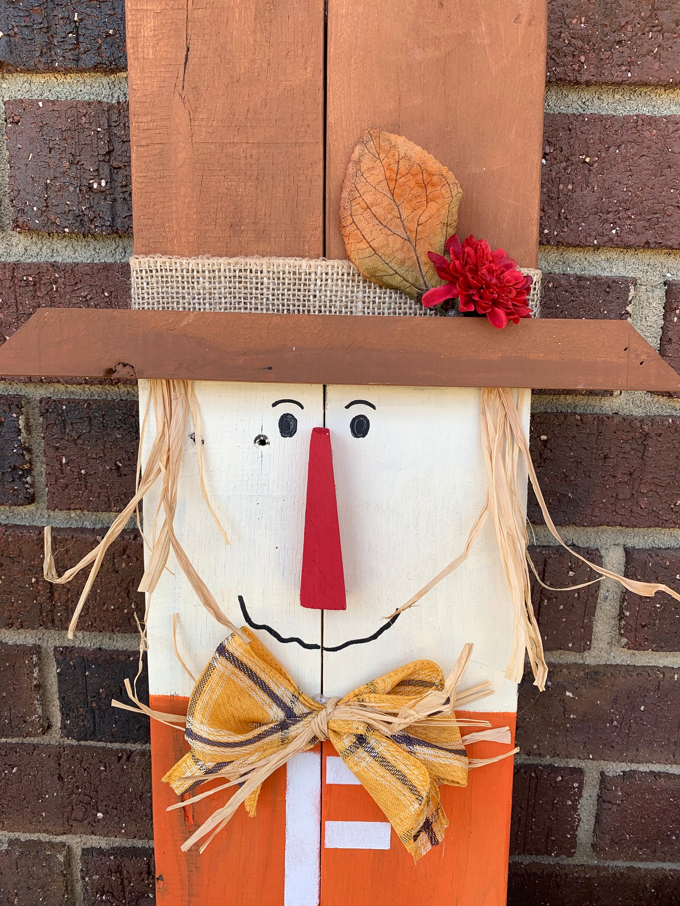 Wooden Scarecrow/ Porch Scarecrow Decor/ Fall Scarecrow Decor/ - Etsy