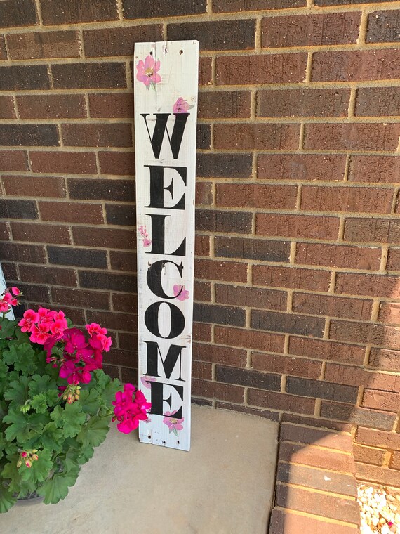 Leaning Welcome Sign/ Wooden Porch Sign/ Porch Decor/ - Etsy