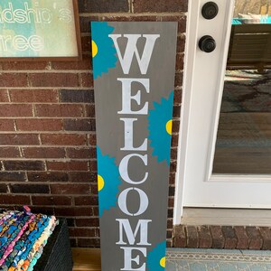 Daisy Welcome Sign/ Wood Flower Sign/ Welcome Sign/ Porch Welcome Sign ...