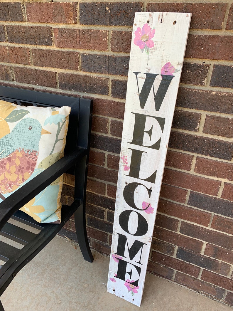 Leaning Welcome Sign/ Wooden Porch Sign/ Porch Decor/ - Etsy